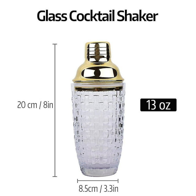 13oz Glass Cocktail Shaker Set - Glass Shaker For Cocktails, Drink ...