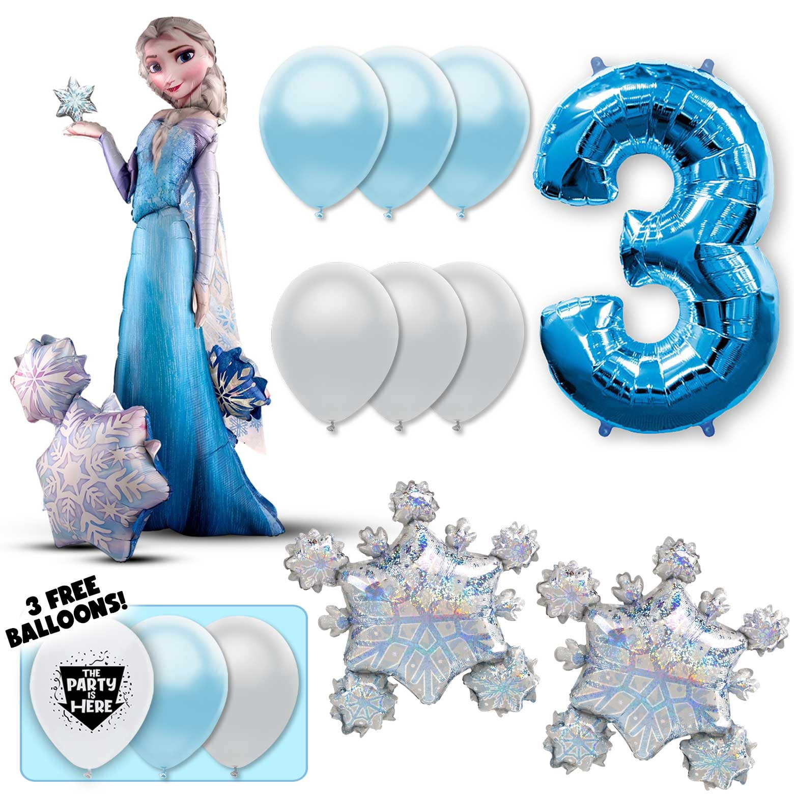 13pc Frozen Balloons Bouquet Kit with 57” Elsa Airwalker Jumbo Balloon ...