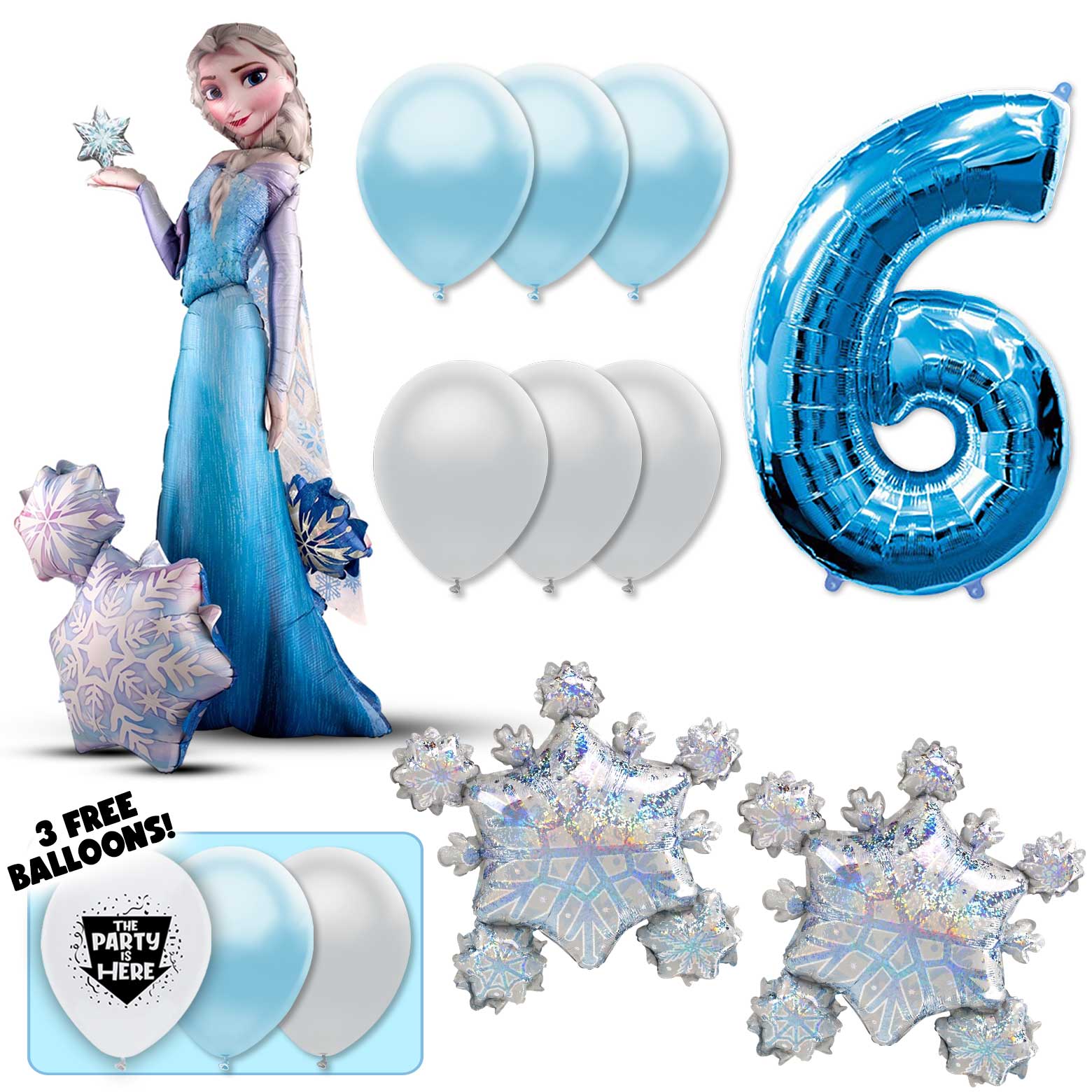 13pc Frozen Balloons Bouquet Kit with 57” Elsa Airwalker Jumbo Balloon ...