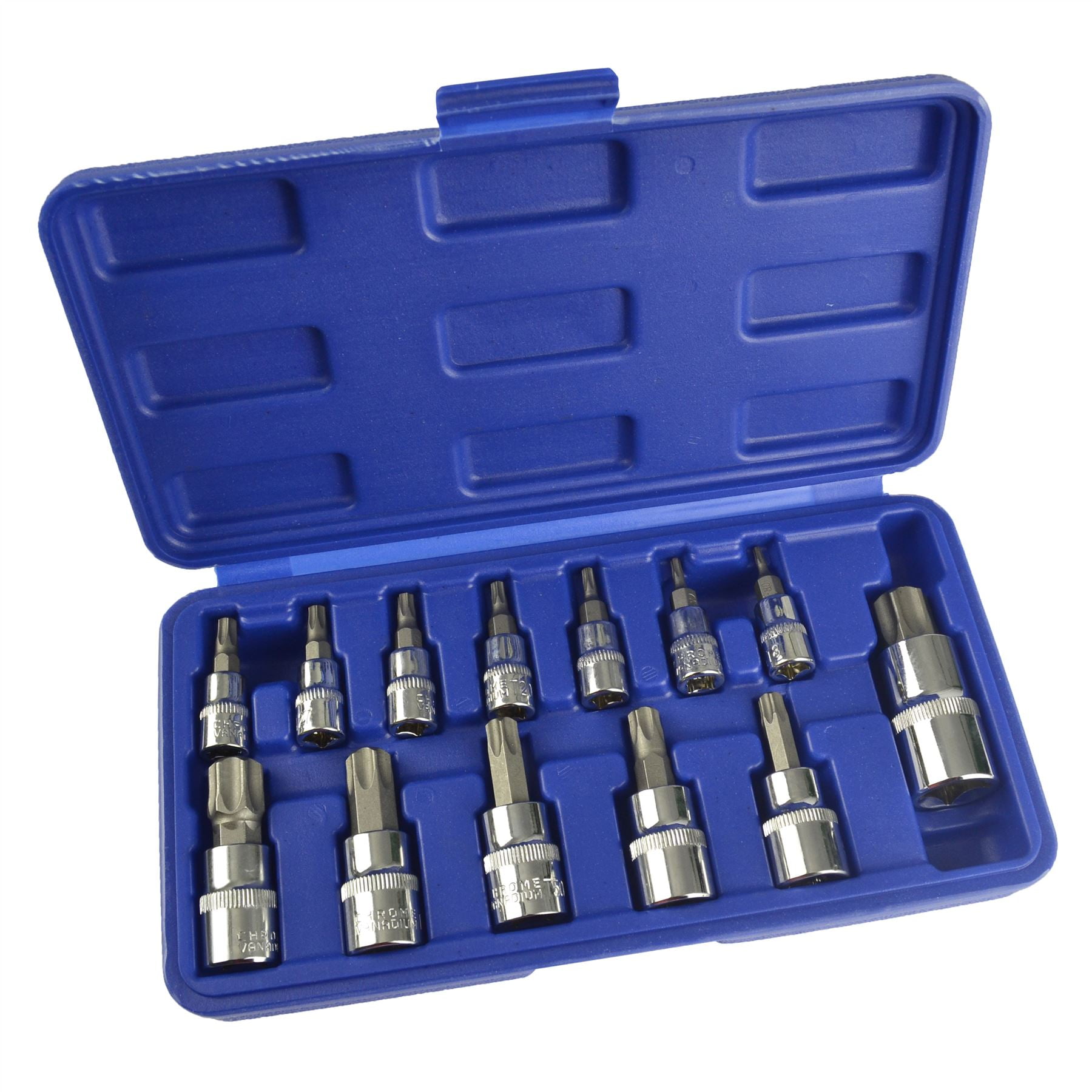 13pc Male Torx Star Bit Sockets Mixed Drive 1/4" 3/8" And 1/2" T8 - T70 - Walmart.com