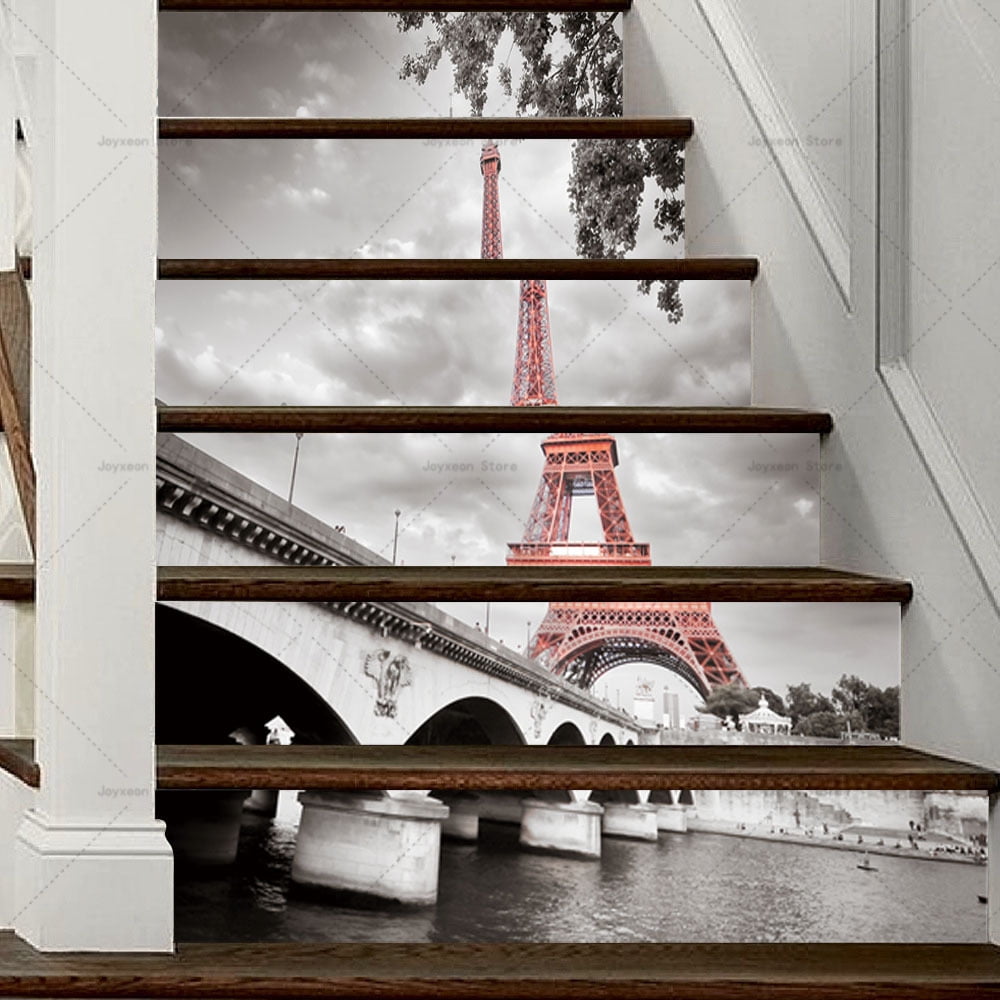 13pcs/6pcs Scenic Staircase Stickers Vinyl PVC Waterproof Staircase ...