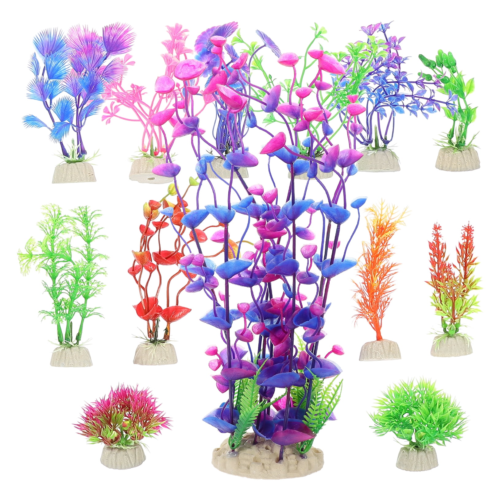 13pcs Aquarium Artificial Plant Fake Water Grass Decoration Decorative ...