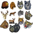 13pcs Assorted Lion Tiger Leopard Wolf Deer Eagle Embroidered Safri ...