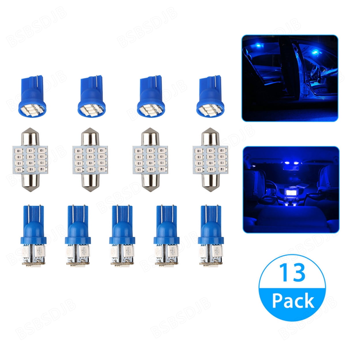 13pcs Blue LED Interior Lights Kit for Mercedes Benz W204 C250 C300 ...
