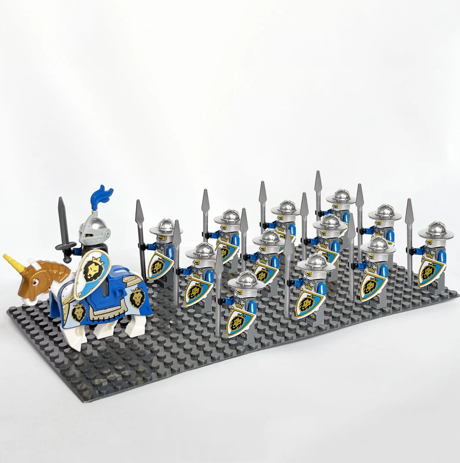 13pcs Castle Kingdoms Red Dragon Royal Knights Horse Dark Blue Lion ...