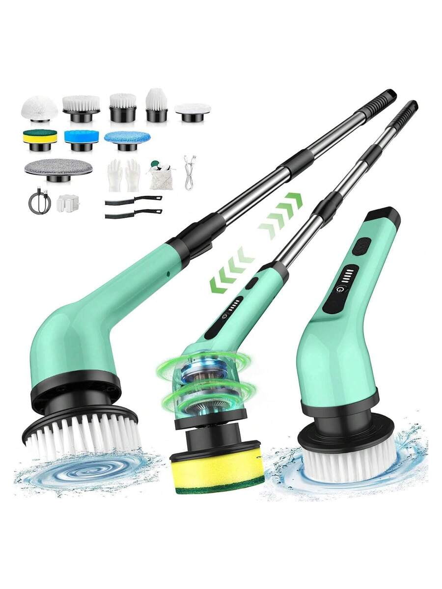 13pcs Electric Spin Scrubber ,IPX7 Waterproof Bathroom Scrubber With ...