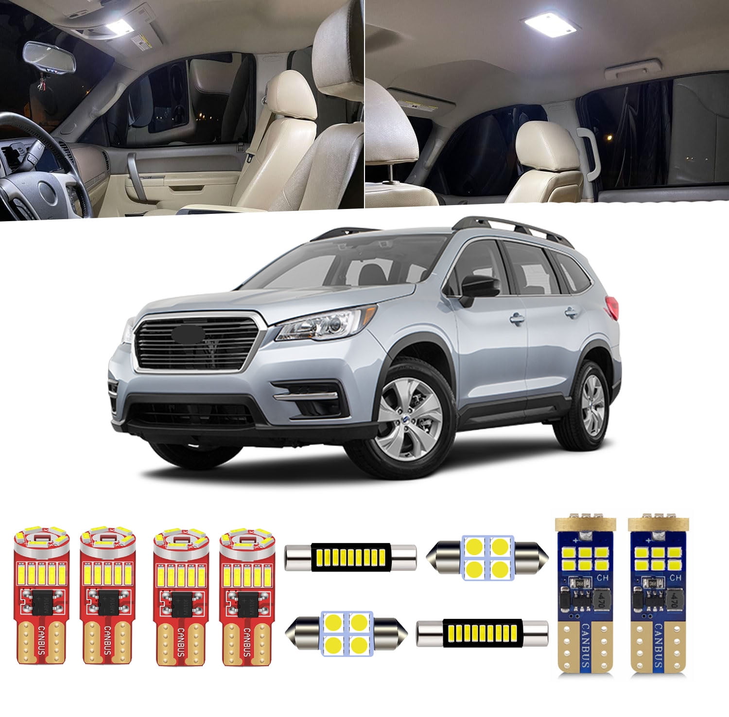 13pcs For Ascent interior LED Lights Kit for Subaru Ascent 2019 2020 ...