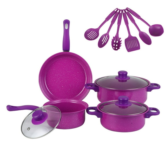 13pcs Non-Stick Cookware Set - Blue (Multiple Colors), Lightweight ...
