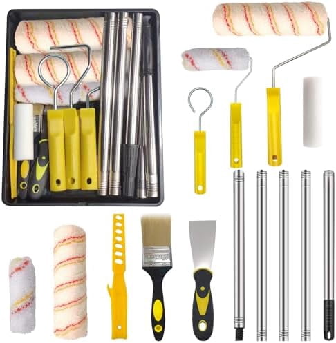13pcs Paint Roller Set,Paint Rollers & Tray Set with Extension Pole ...