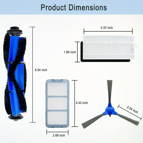 13pcs Replacement Parts For Eufy Robovac 11S, 12, 15T, 15C, 25C, 30 ...