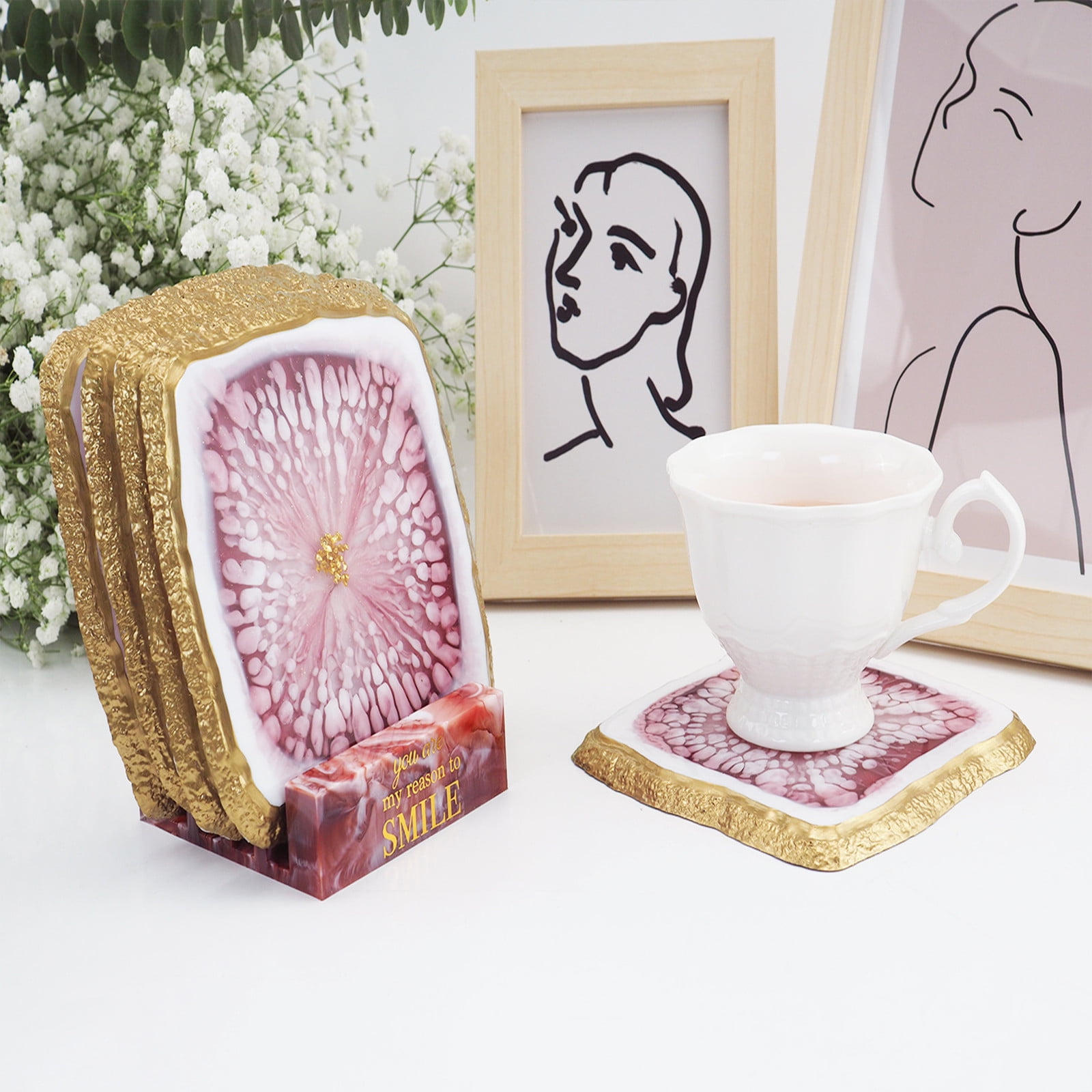 13pcs Resin Coaster Molds,Silicone Coaster Molds for Epoxy Resin ...