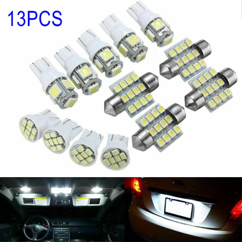 13pcs/Set Car Vehicle White LED Interior Ceiling Domes License Plate ...