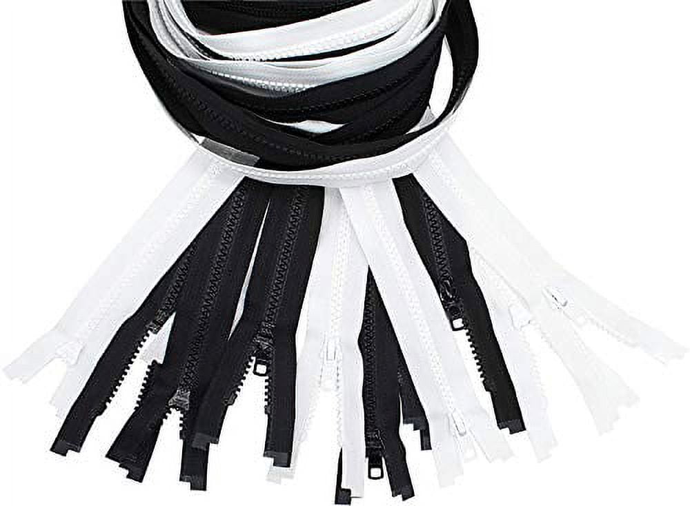 13pcs Vislon Jacket Zipper 36" YKK #10-1 Black 2 White, 30" YKK #5-5 ...