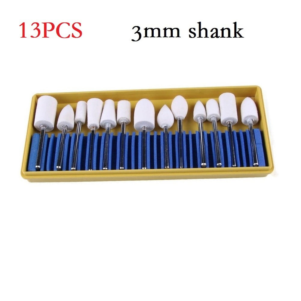 13pcs Wool Felt Bob Burs Rotary Abrasive Tools for Jewelry Polishing ...