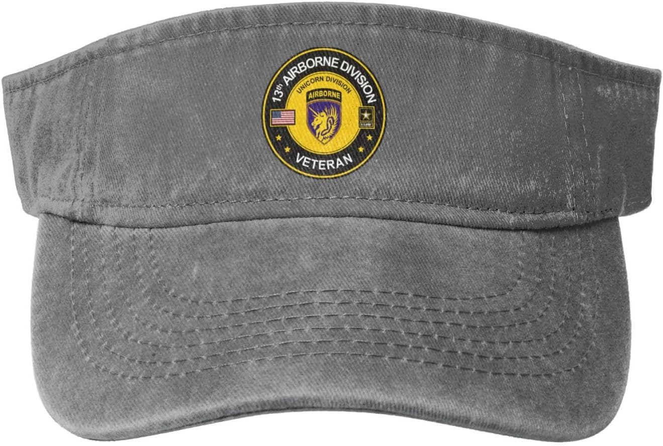 13th Airborne Division Veteran Sport Sun Visor Hats Cotton Empty Top ...