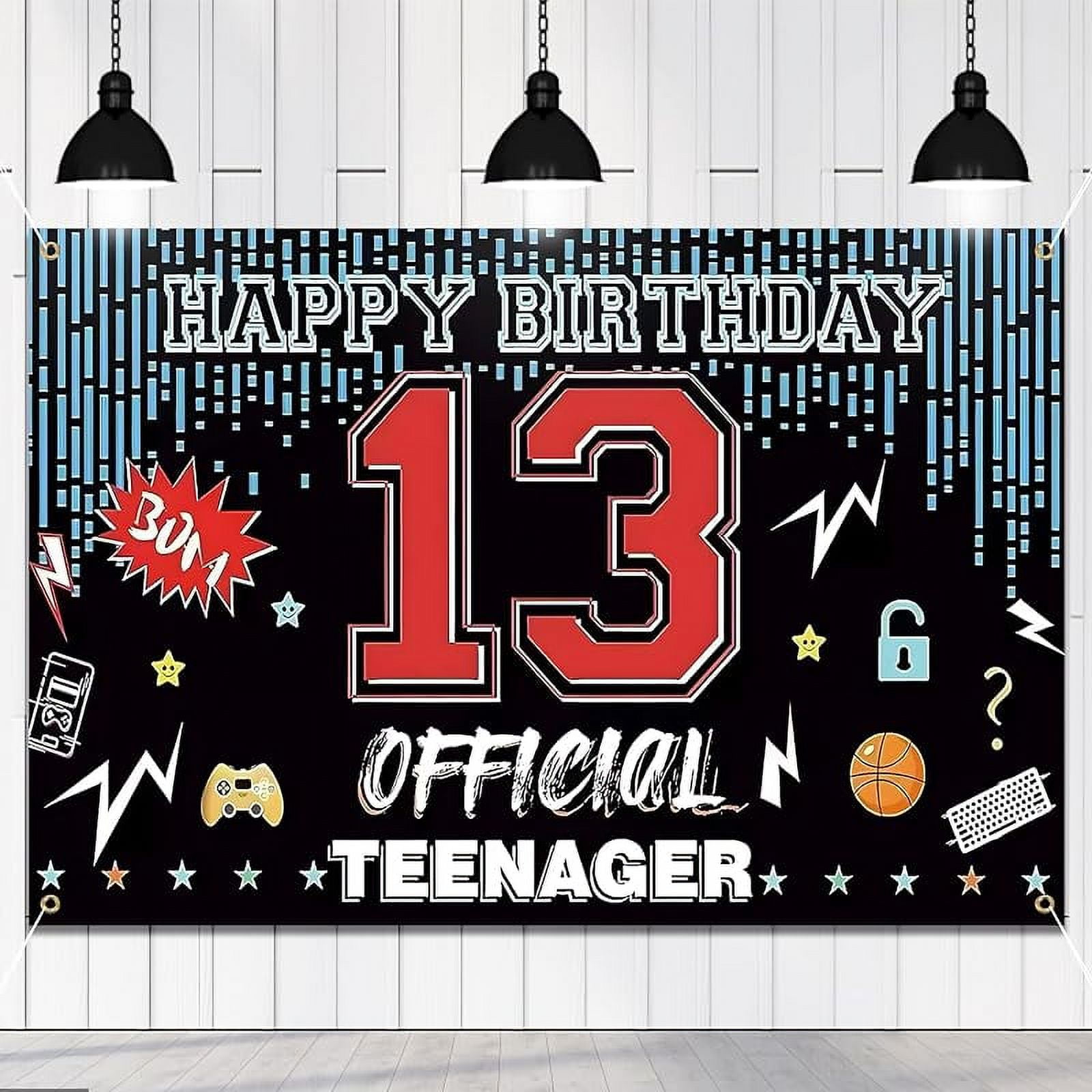 13th Birthday Backdrop Official Teenager Banner 13th Birthday Party ...