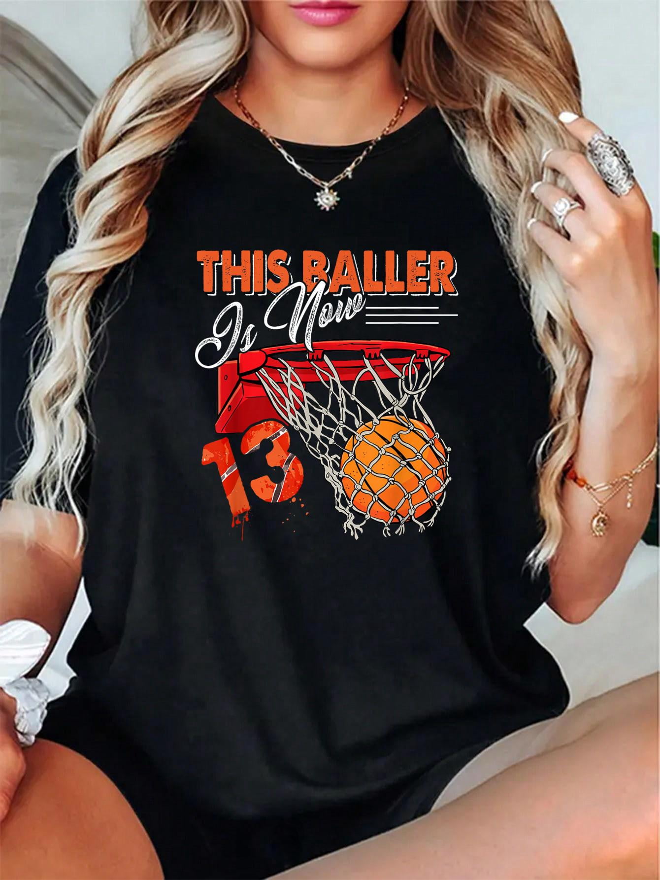 13th Birthday Basketball TShirt Funny 13 Years Old Kids Gift T-Shirt ...