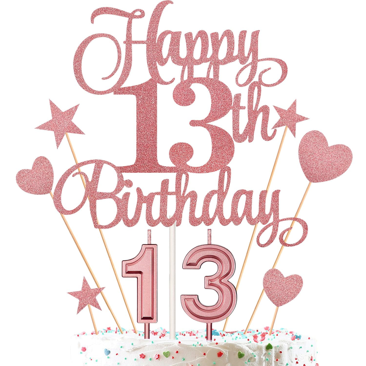 13th Birthday Cake Decorations Set Include RST1 Digital Candles 13 Cake ...