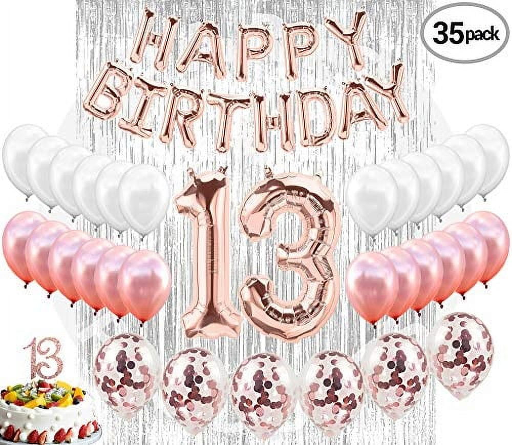 13th Birthday Decorations, 13 Birthday Party Supplies|13 Cake Topper ...