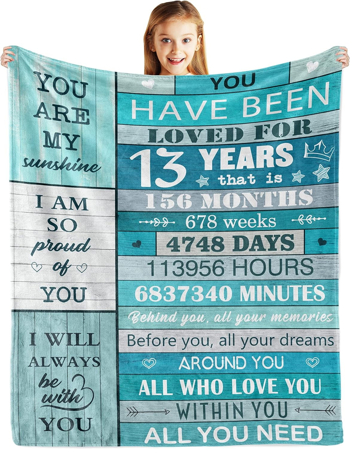 13th Birthday Gifts for Girls Blanket 60"X50", Happy 13th Birthday ...