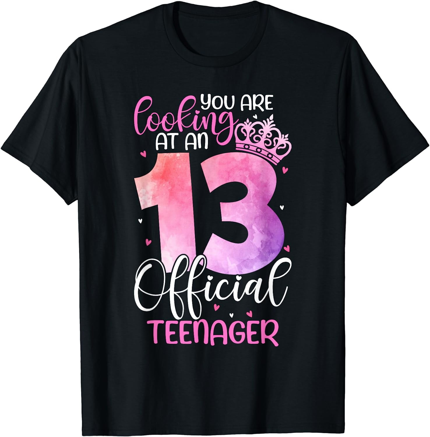 13th Birthday Girls 13 Years Cute Official Teenager Birthday T-Shirt ...