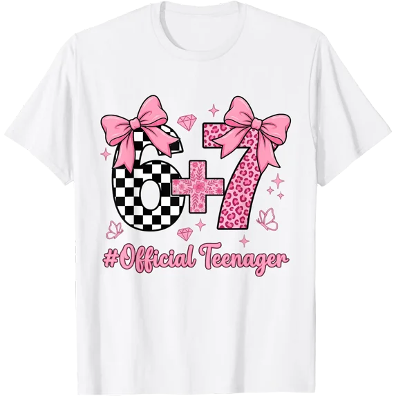 13th Birthday Leopard Official Teenager Funny 67 Bday Girls T-Shirt ...