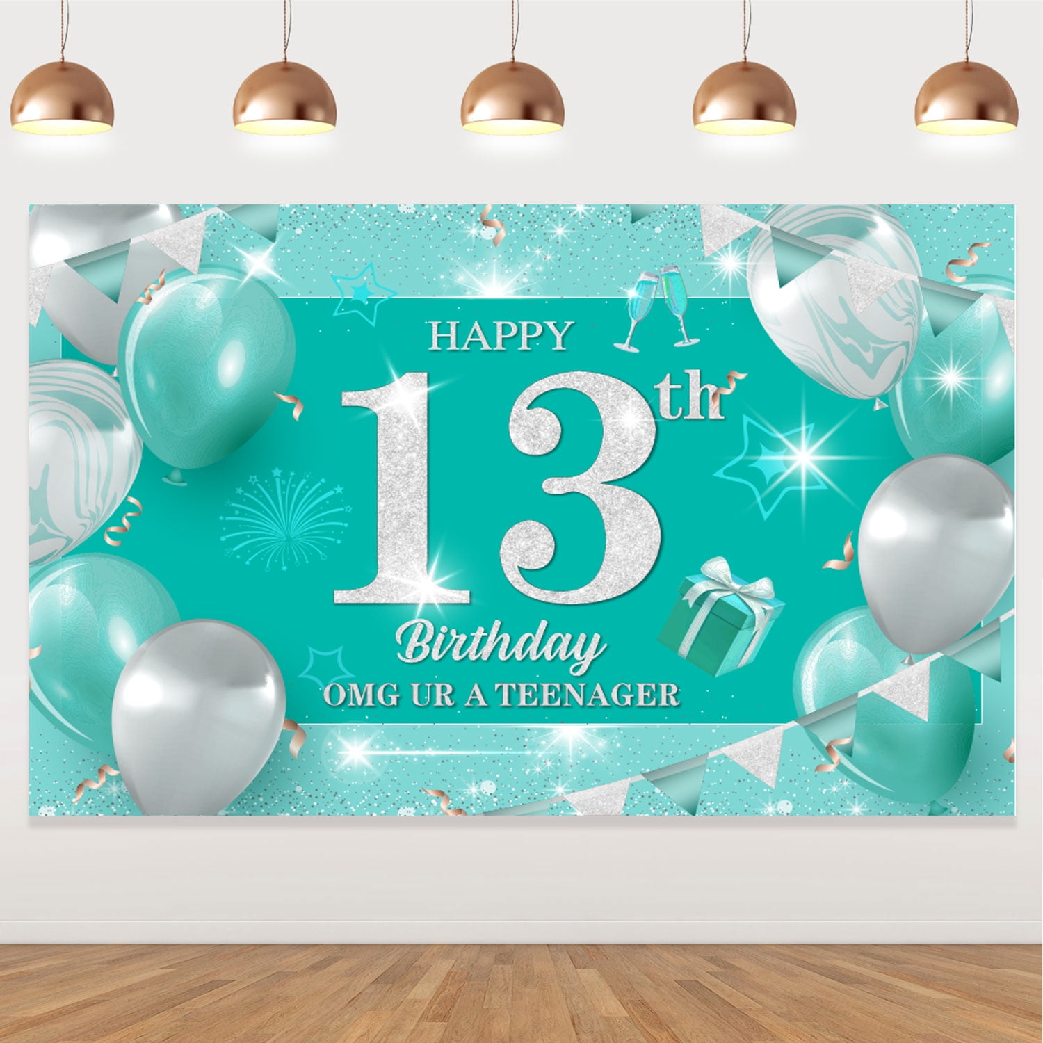 13th Birthday Party Decorations for Girls Teal, Teal Blue 13th Birthday ...