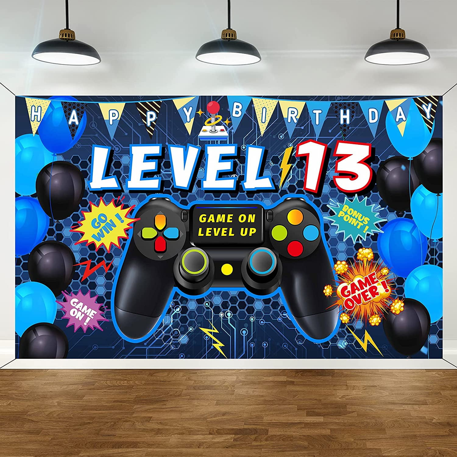 13th Birthday Video Game Backdrop Level 13 Unlocked Official Teenager ...