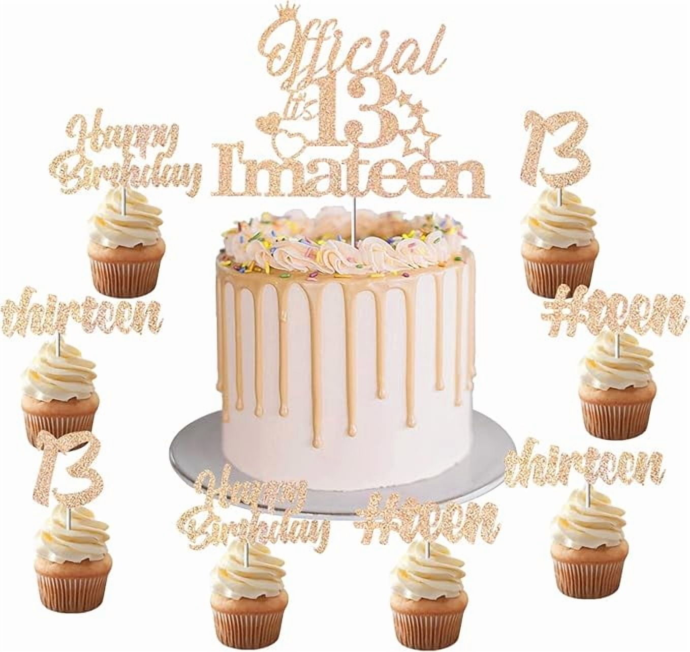 13th Cake Decorations - Official 13 I'm a Teen Cake Topper with 24 Pack ...