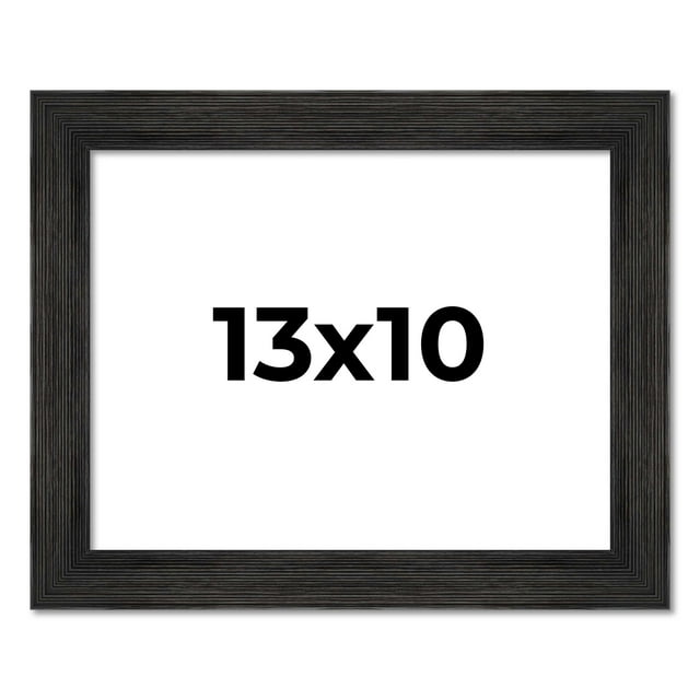 13x10 Black Rustic Wide Barnwood Picture Frame - UV Acrylic, Foam Board ...