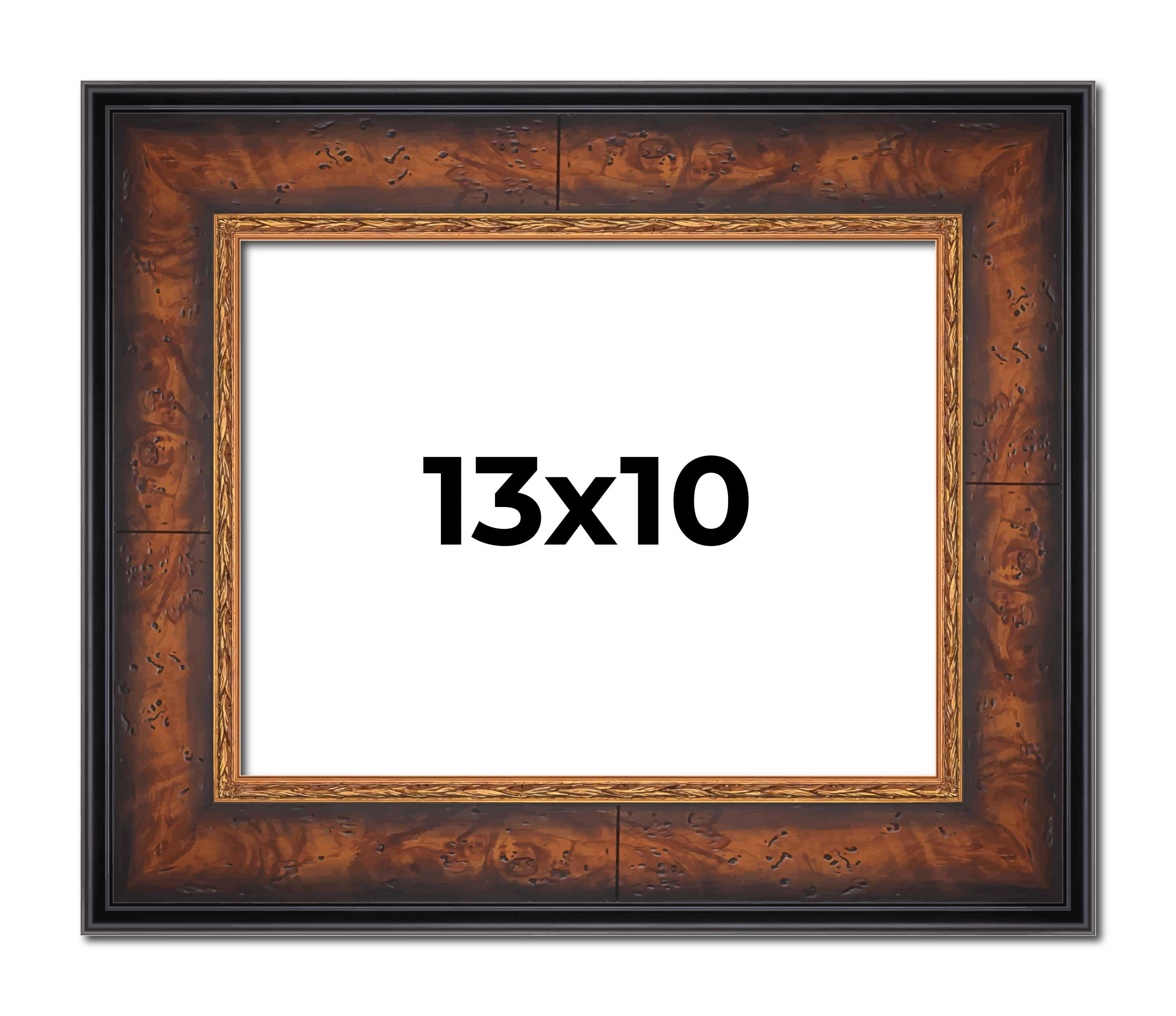 13x10 Frame Brown Walnut Gold Ornate Trim Solid Wood Plein Air Picture ...