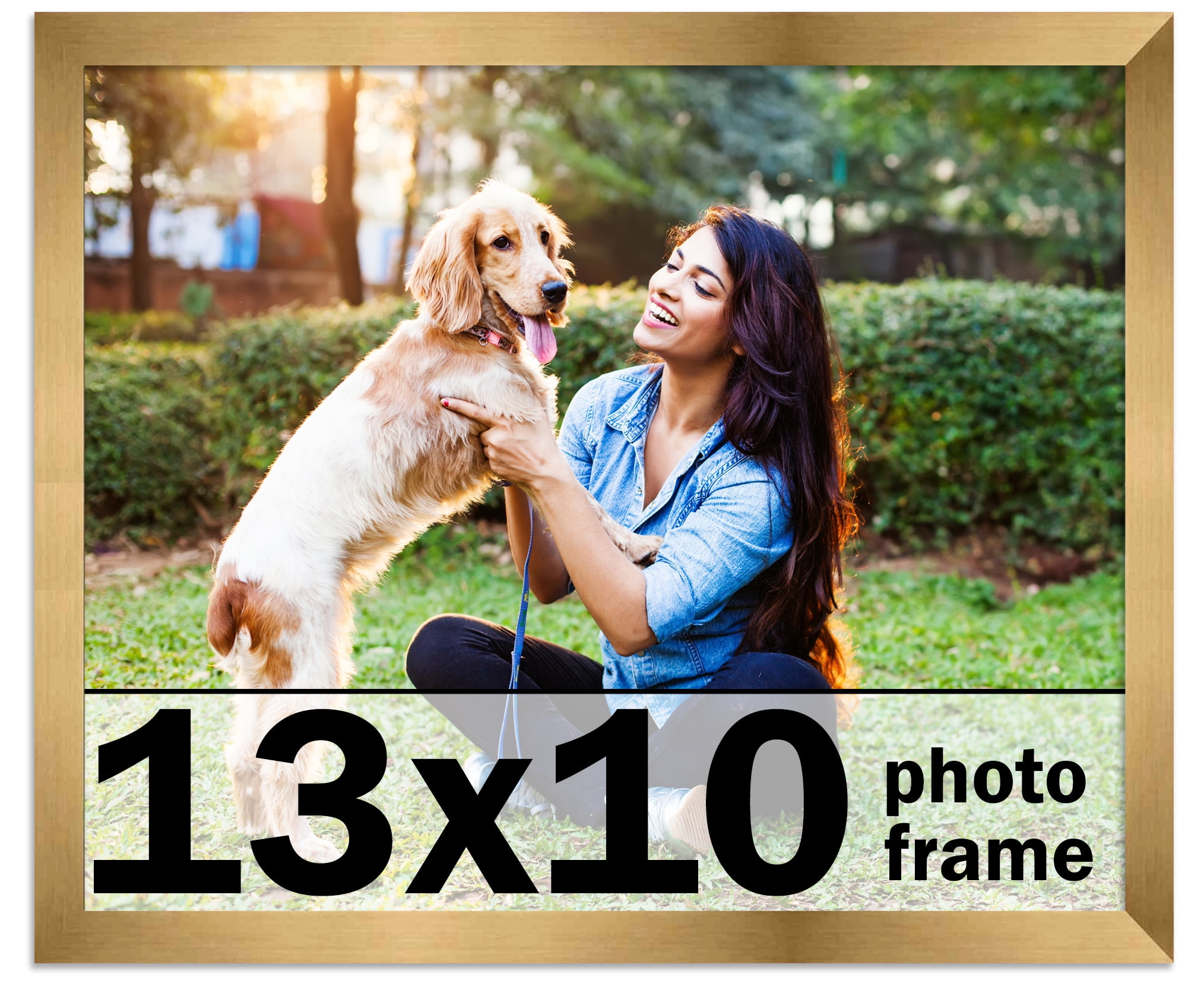 13x10 Frame Gold Bronze Modern Solid Wood Picture Frame | 0.75 Inch ...