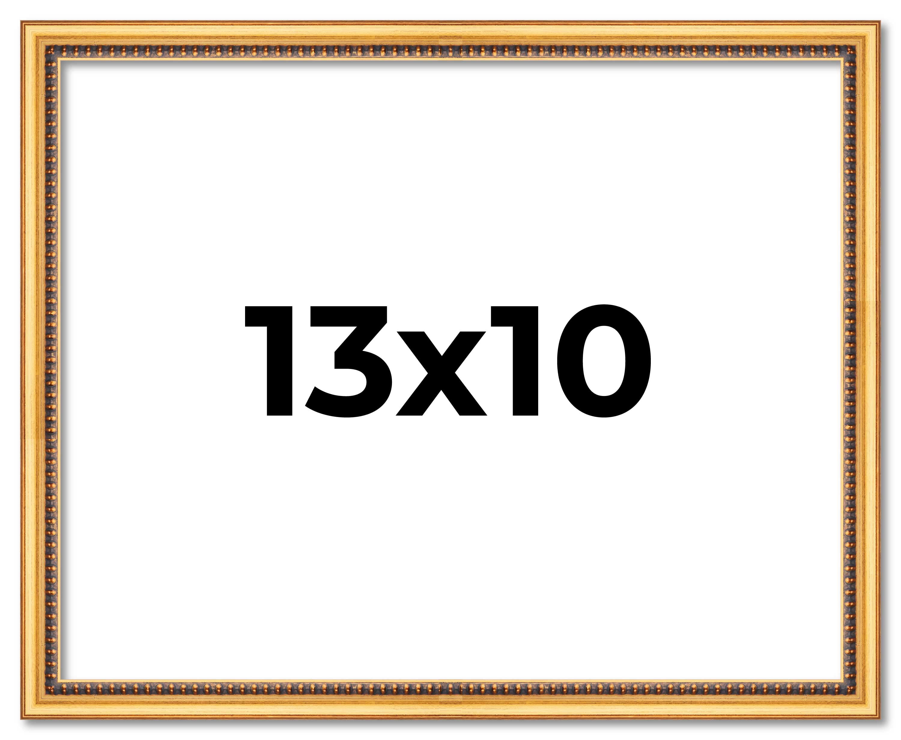 13x10 Frame Beaded Gold Solid Wood Picture Frame | 0.75 Inches Moulding ...
