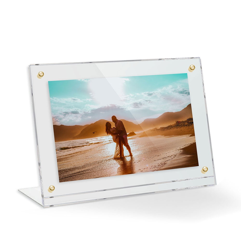 13x10 Magnetic Acrylic Frame Table Stand Includes Gold Magnetic Front ...
