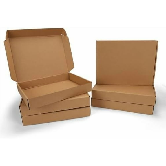13x10x2 inch Shipping Boxes 6 Pack Brown, Tab Lock Tuck Top Mailer ...