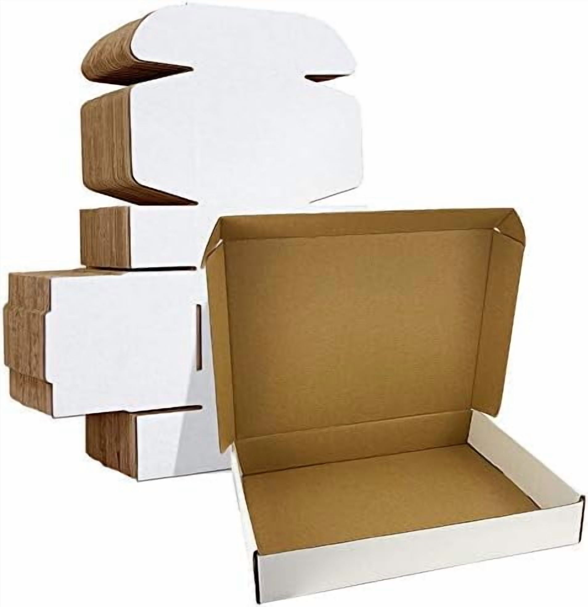 13x10x2 inches Shipping Boxes Set of 25, White Corrugated Cardboard Box ...