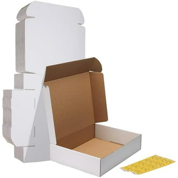13x10x3 Shipping Boxes Set of 20, White Corrugated Cardboard Mailer Box ...