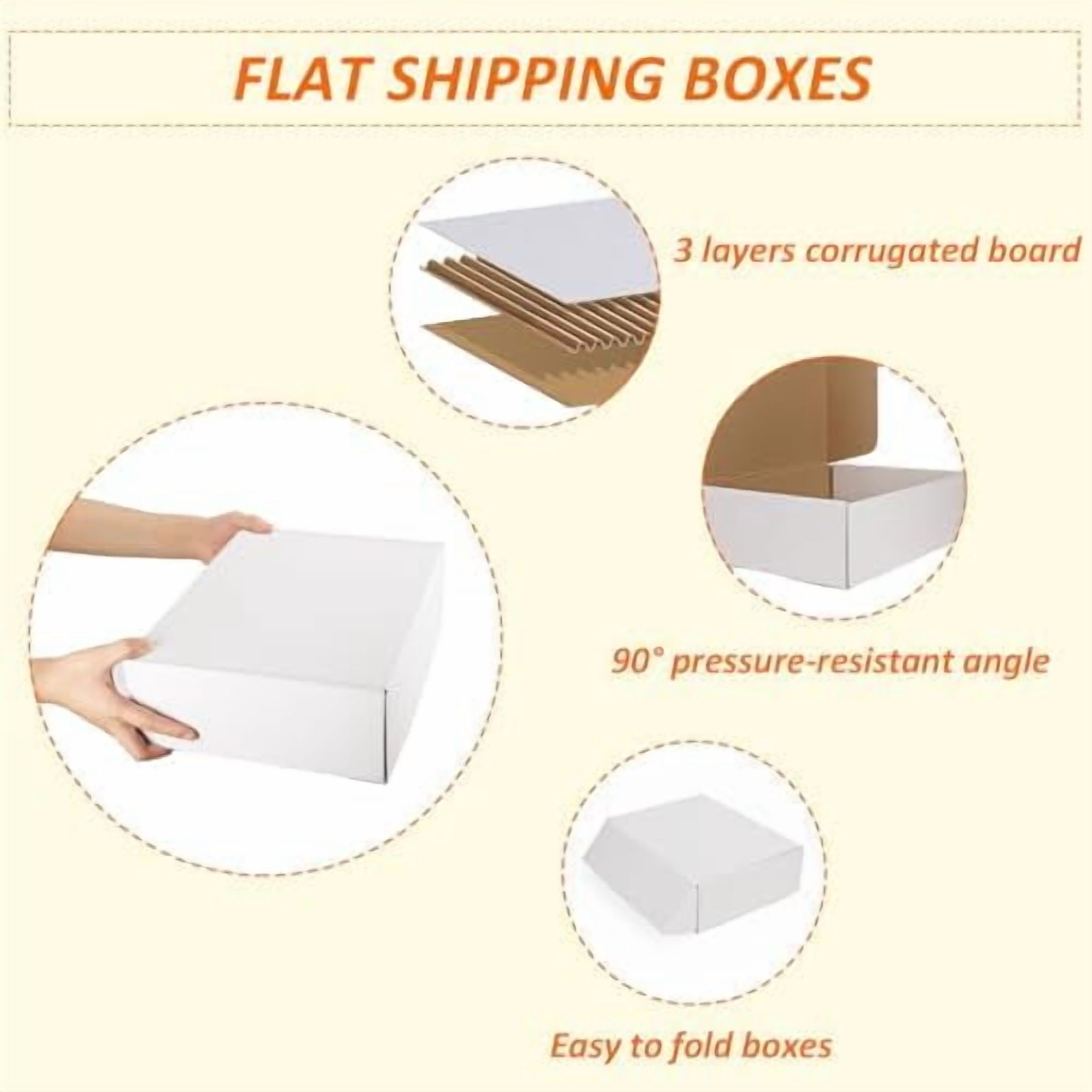 13x10x4 inches Shipping Boxes Set of 15, White Corrugated Cardboard Box ...