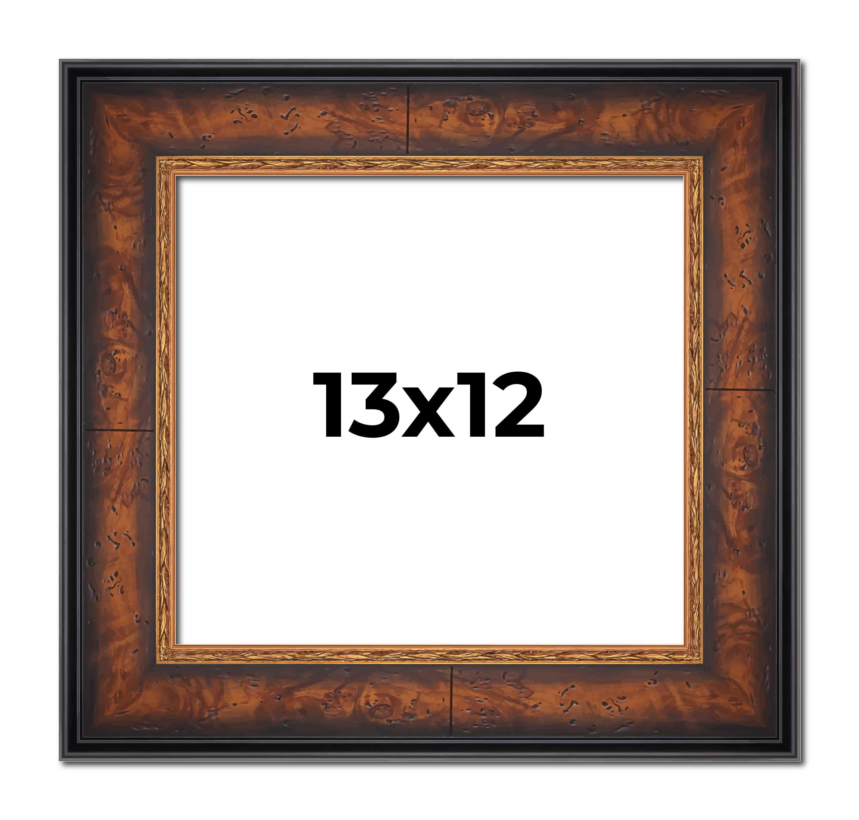 13x12 Frame Brown Walnut Gold Ornate Trim Solid Wood Plein Air Picture ...