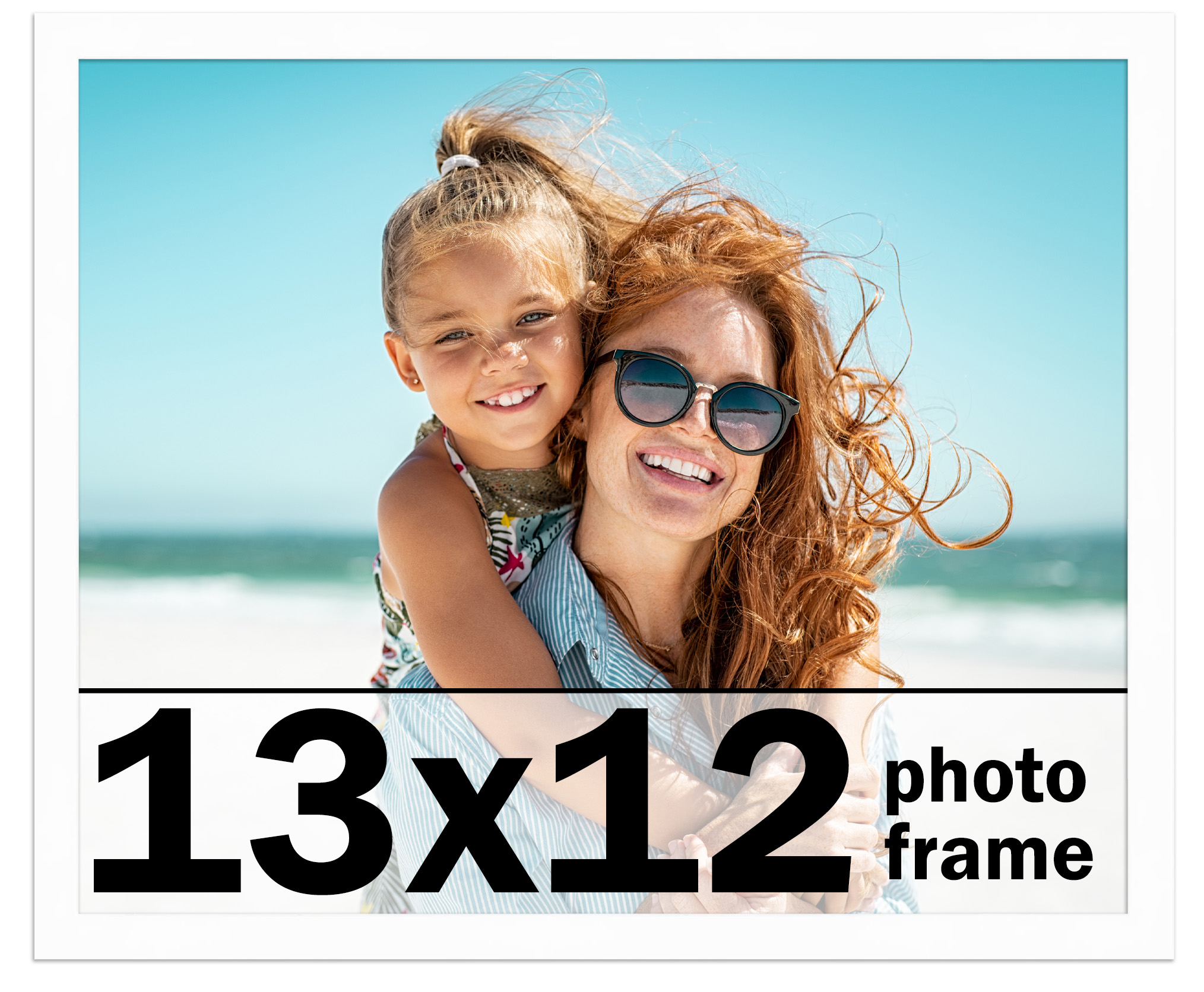 13x12 Frame White Solid Wood Picture Frame Includes UV Acrylic Shatter ...