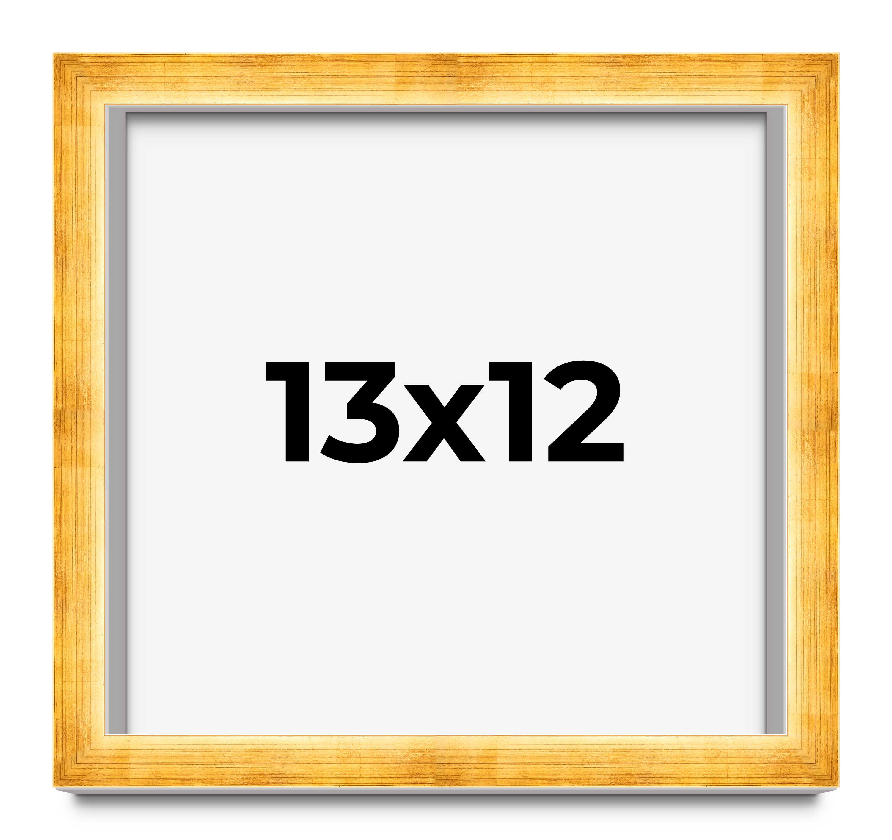 13x12 Shadow Box Frame Gold | 1.625 Inches Deep Real Wood Traditional ...