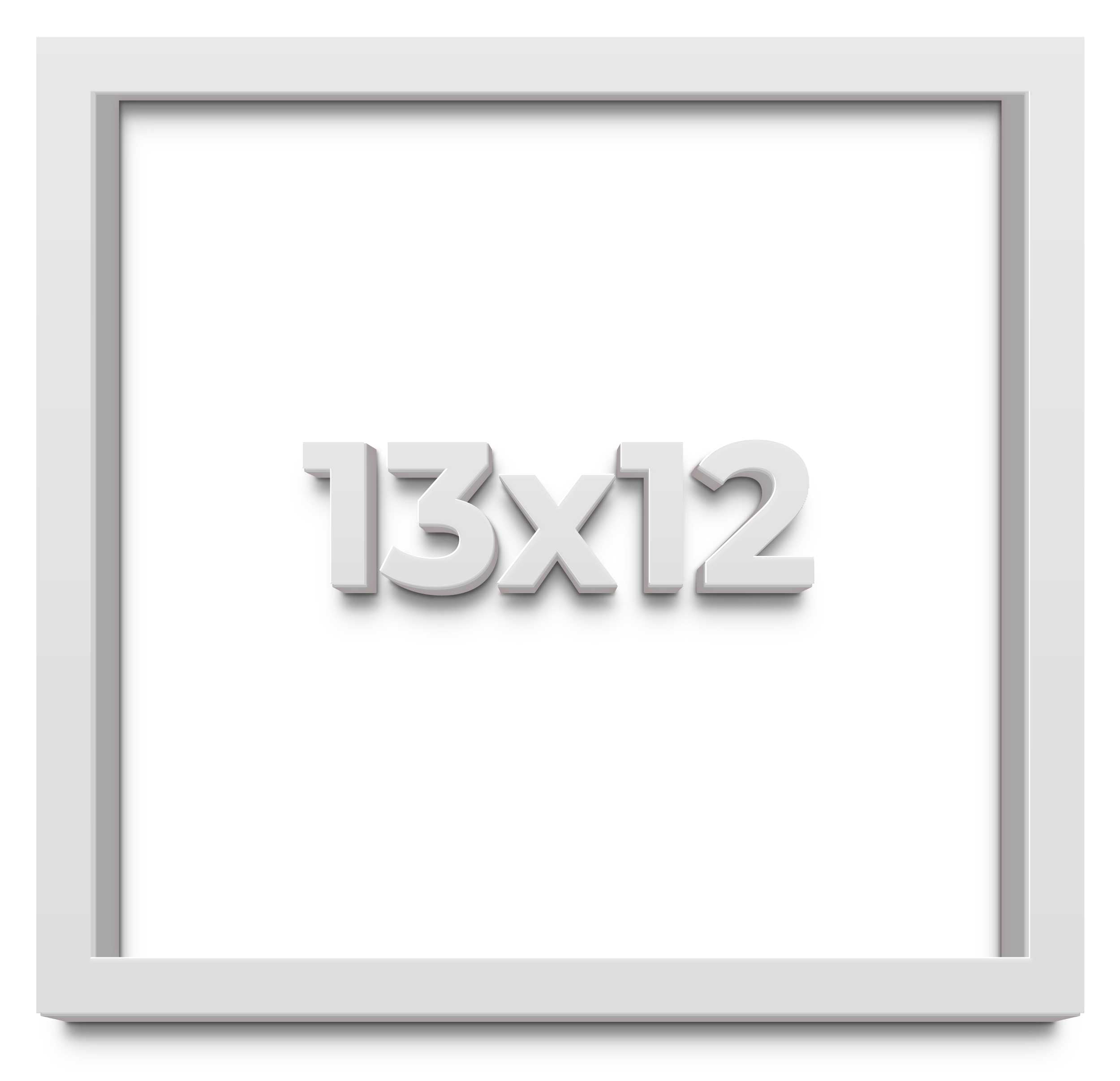 13x12 Shadow Box Frame White | 2 Inches Deep Real Wood Contemporary ...