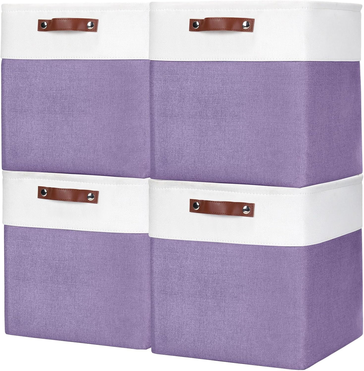 13x13 Collapsible Fabric Storage Bins, 4 Pack Closet Organizers with ...