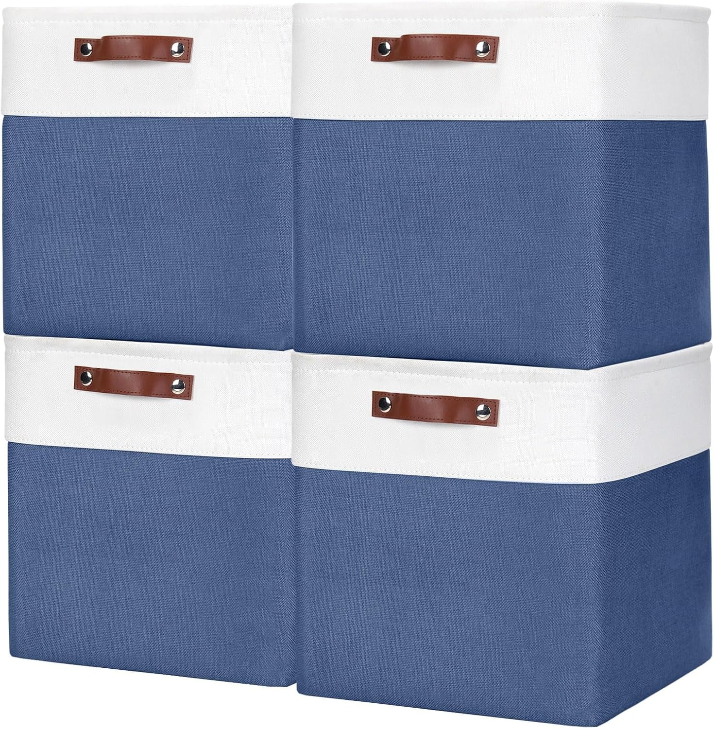 13x13 Cube Storage Bins, Collapsible Fabric Storage Box, 4 Pack Closet ...