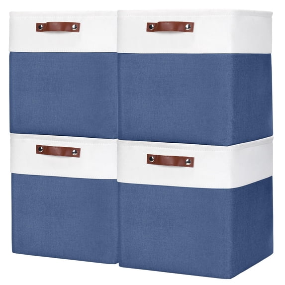 13x13 Cube Storb Collapsible Fabric Box 4 Pack Closet Baskets With ...