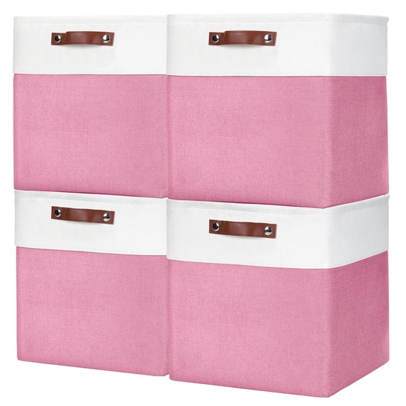13x13 Cube Storb Collapsible Fabric Box 4 Pack Closet Baskets With ...