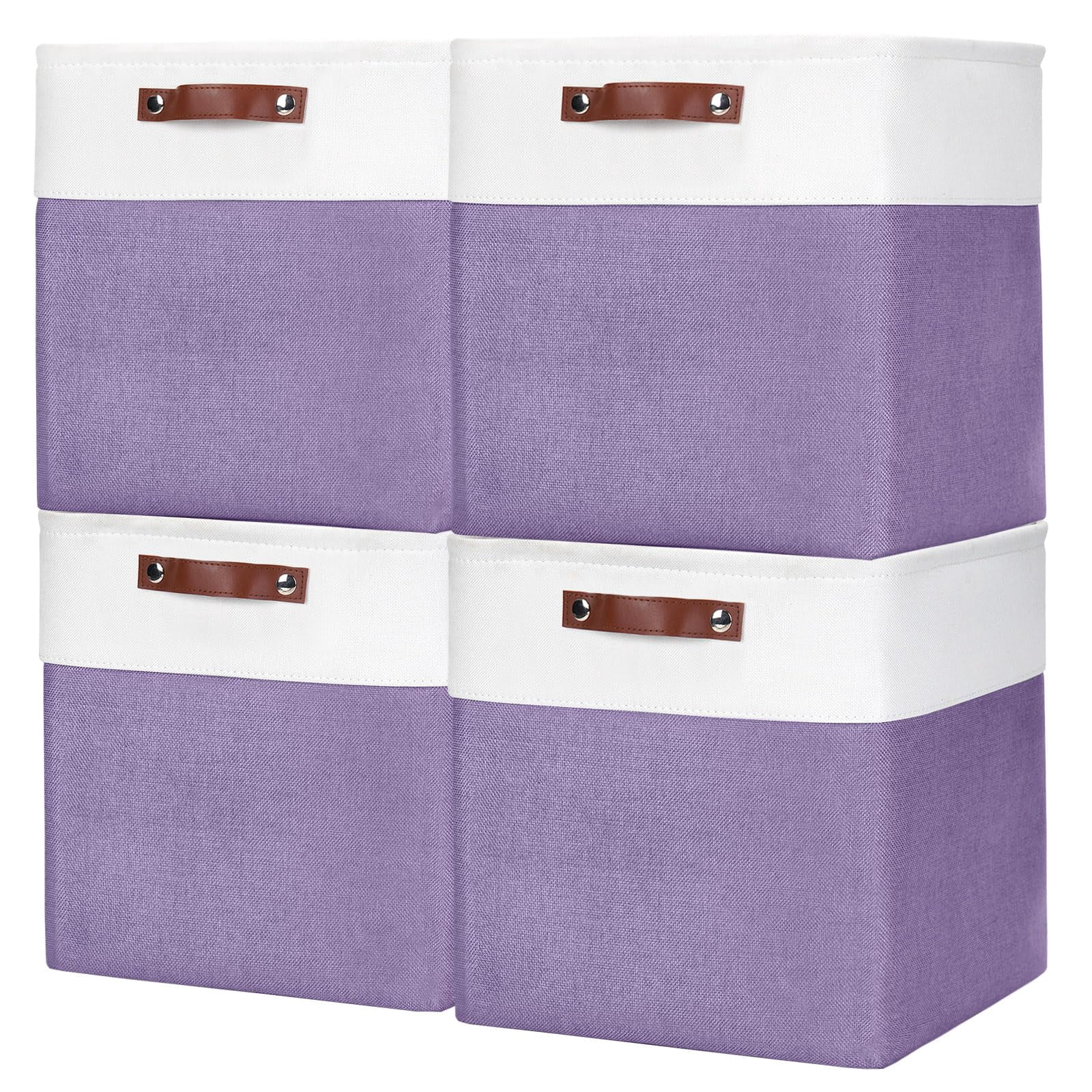 13x13 Cube Storb Collapsible Fabric Box 4 Pack Closet Baskets With ...