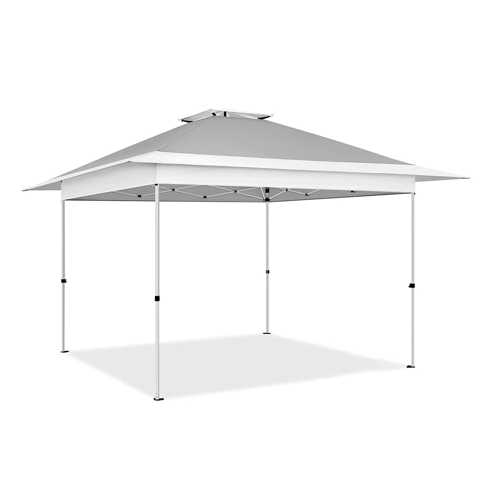 13x13 Folding Canopy Tent with Extending Eaves, Compact Storage Rolling ...