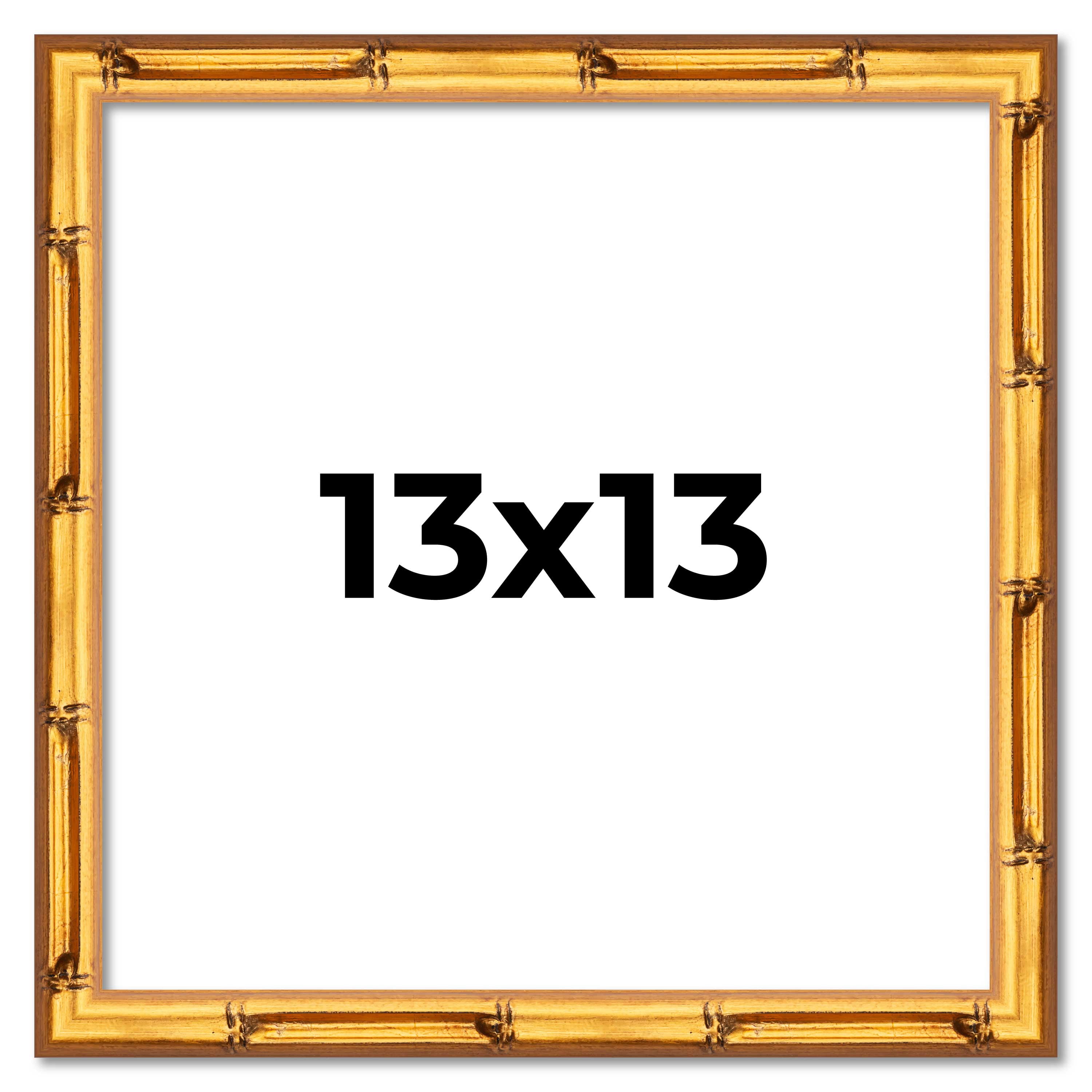 13x13 Frame Gold Bamboo Picture Frame - Modern Photo Frame Includes UV ...
