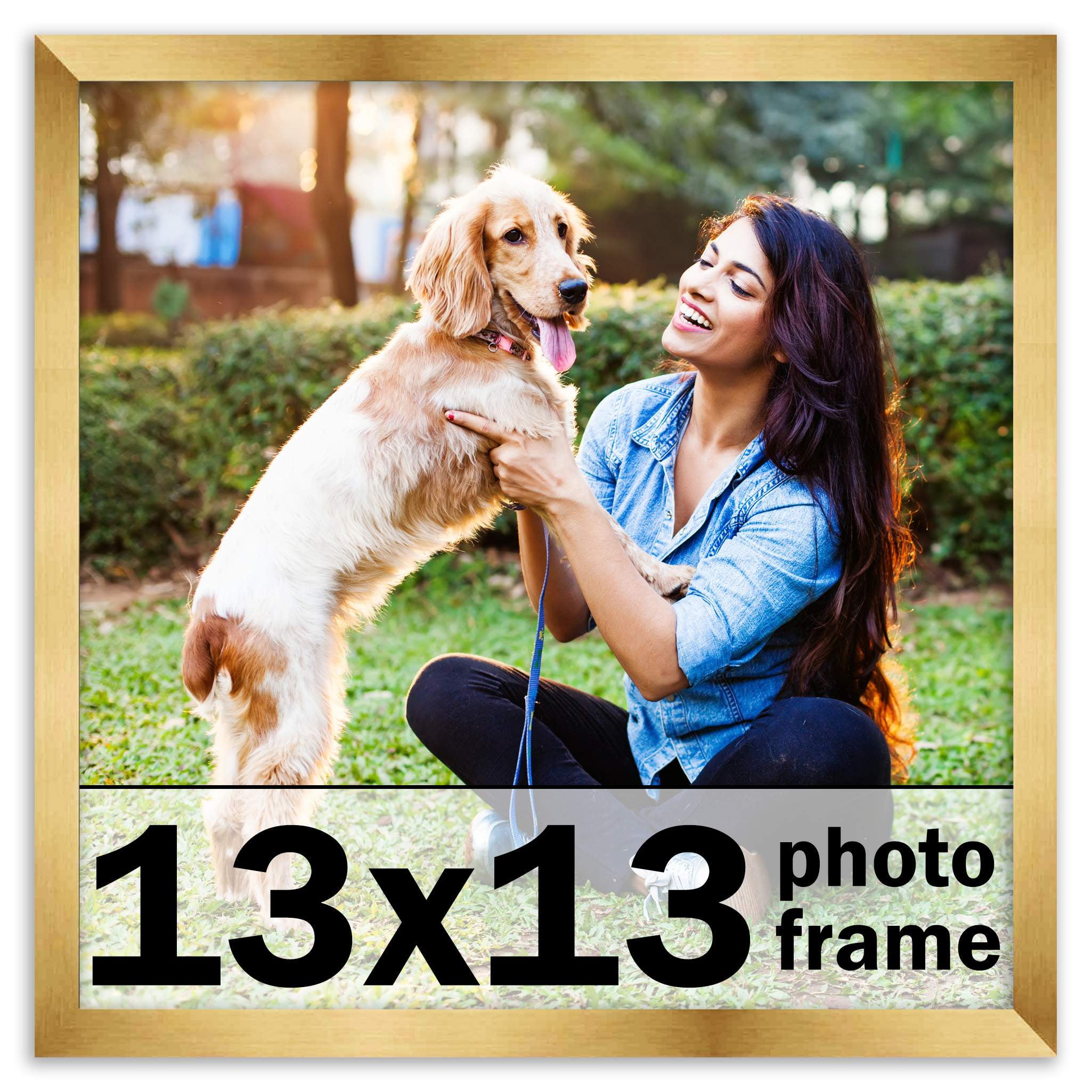 13x13 Frame Gold Bronze Modern Solid Wood Picture Frame | 0.75 Inch ...